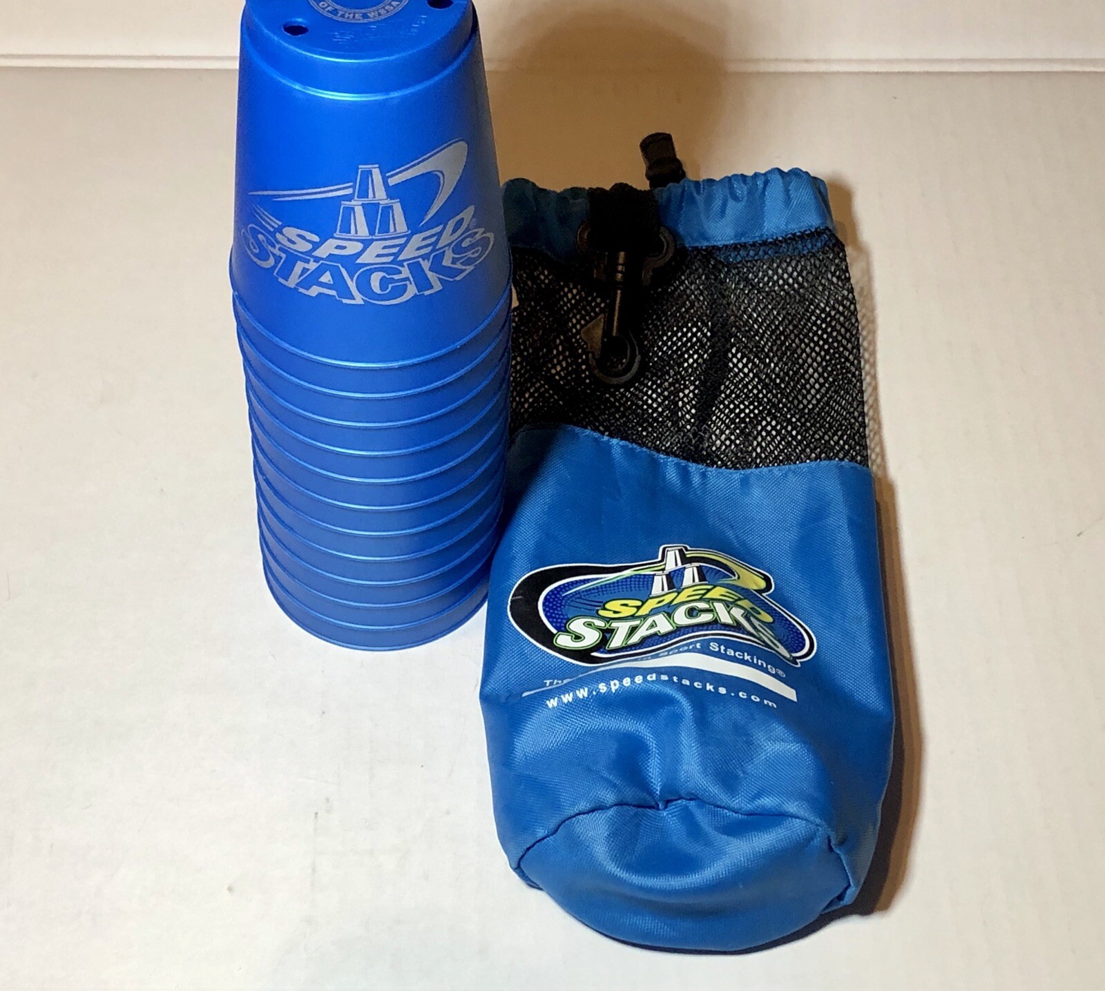 Speed Stacks Cups Set 12 Blue WSSA OFFICIAL 2005 Carrying Bag Made In ...