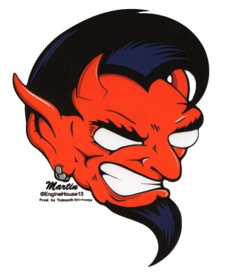 DEVILS HEAD HOTROD Kulture MOTORCYCLE ROLLER DERBY STICKER/VINYL CAR ...