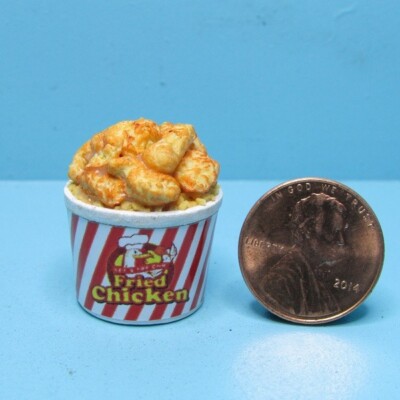 Dollhouse Miniature Bucket of Southern Fried Chicken G6365 | eBay