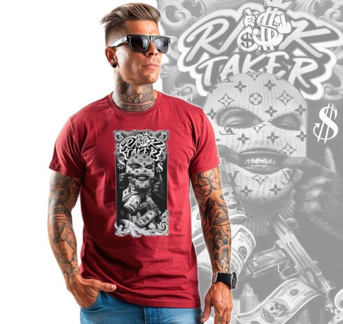 BRAND NEW Art Society RISK TAKER RED Tee Shirt SMALL-6XLARGE LIMITED ...