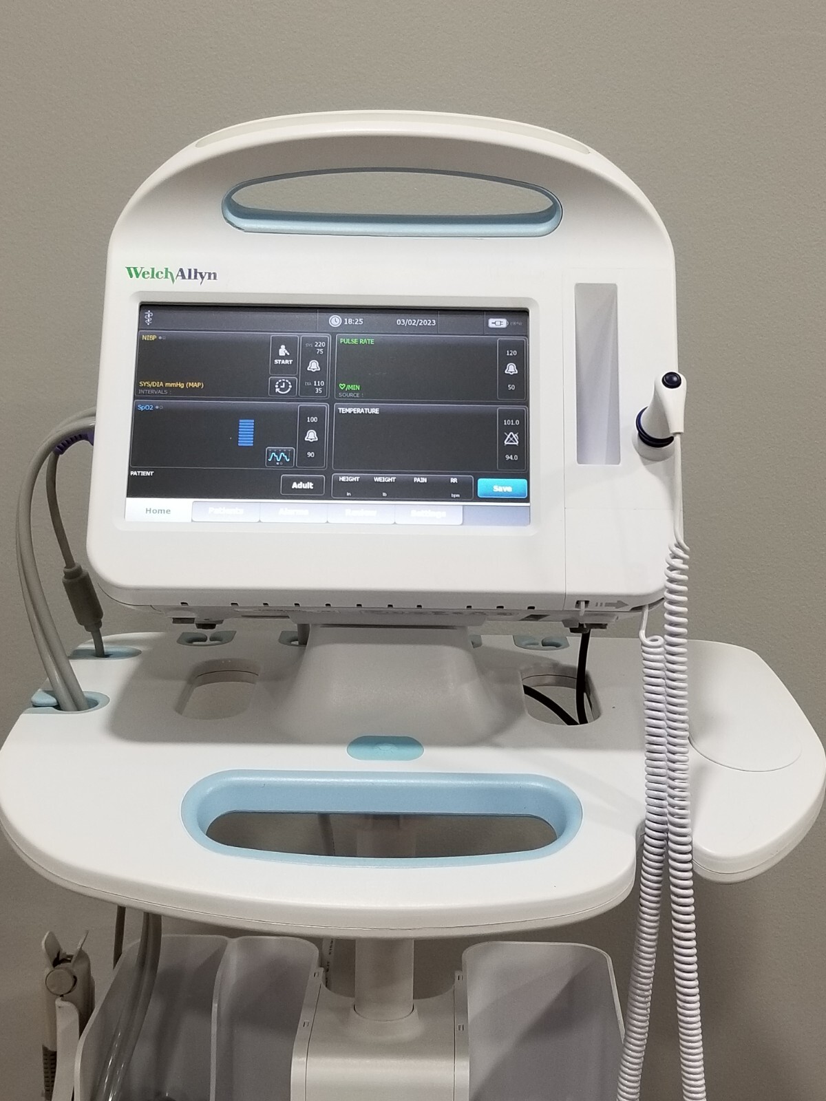 Welch Allyn Connex Vital Sign Monitor 6000 Series, Stand, Nellcor SPO2 ...