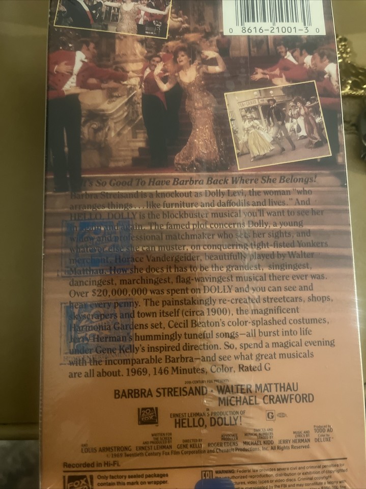 Hello, Dolly (Factory Sealed VHS 1969) Barbra Streisand, Walter Matthau ...