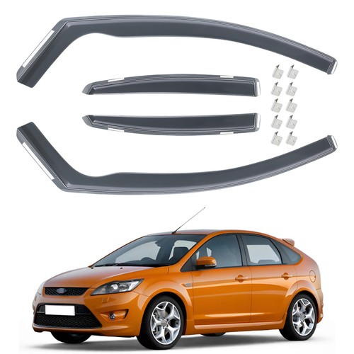 4pc Wind Deflectors For Ford Focus MK2 2004-2010 4/5 Door Saloon ...