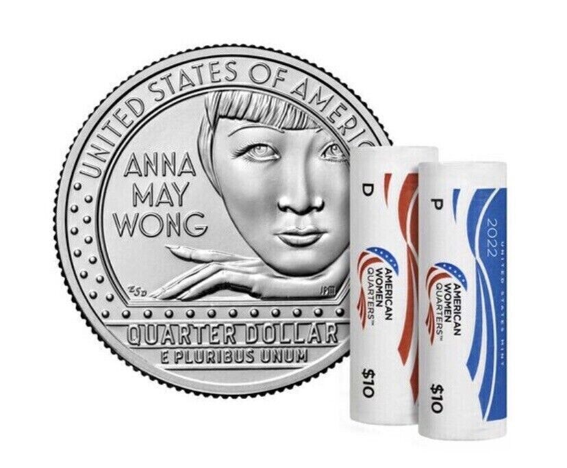 American Women Quarters 2022 ANNA MAY WONG P D TWO ROLL SET 22WRJ ...