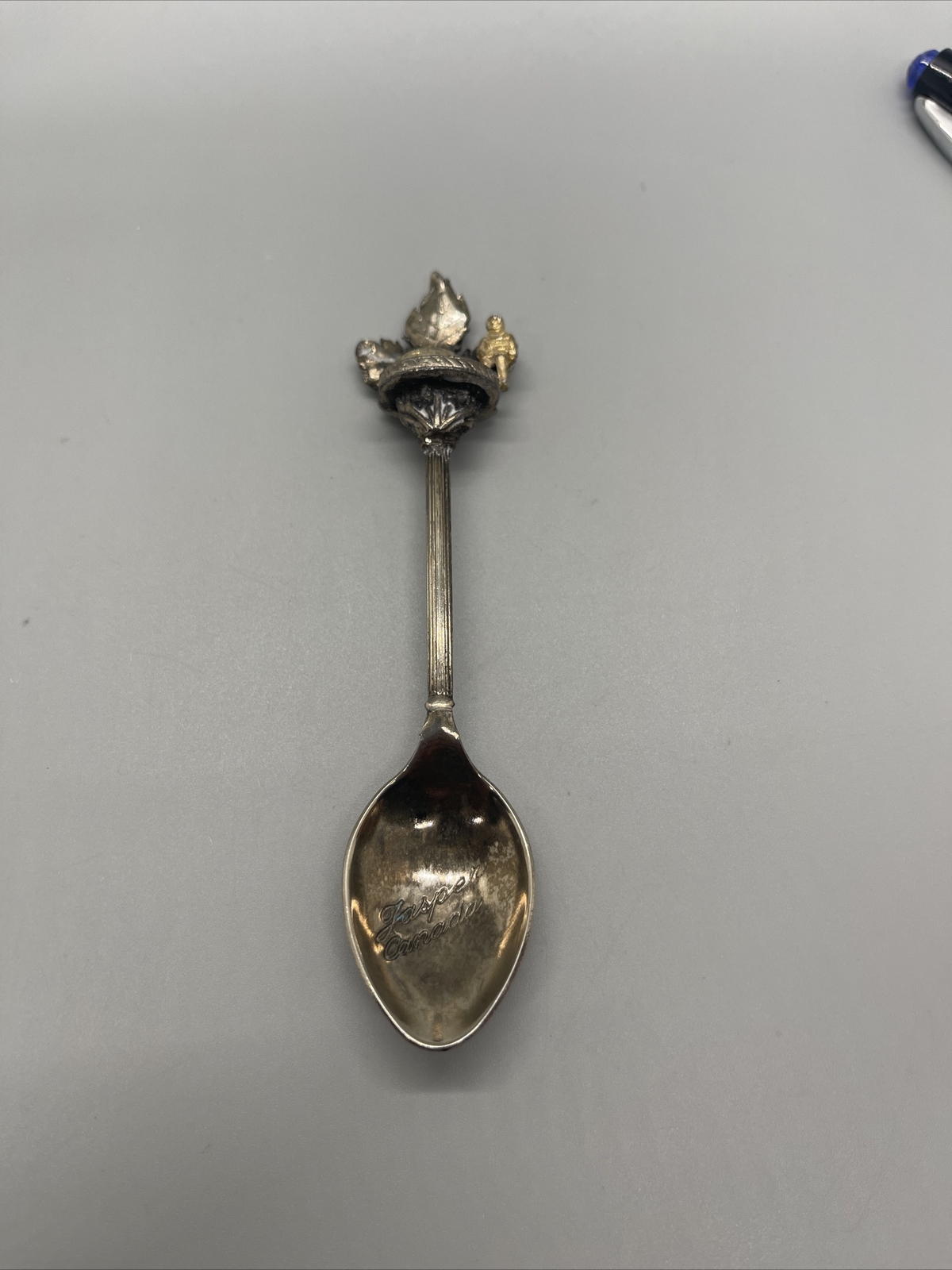Vintage Steel Silver Plated Irwin Jasper Canada Souvenir Spoon 3D Top 4 ...