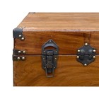 Vintage Oriental Chinese Brown Wood Iron Hardware Trunk Table cs7435 | eBay