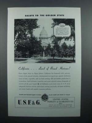 1946 USF&G Insurance Ad - Golden State, California | eBay