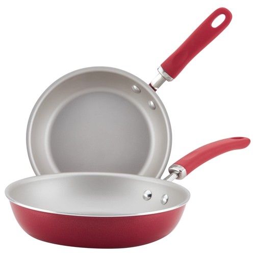 Create Delicious 2 Pc Aluminum Nonstick Induction Frying Pan Set Red ...