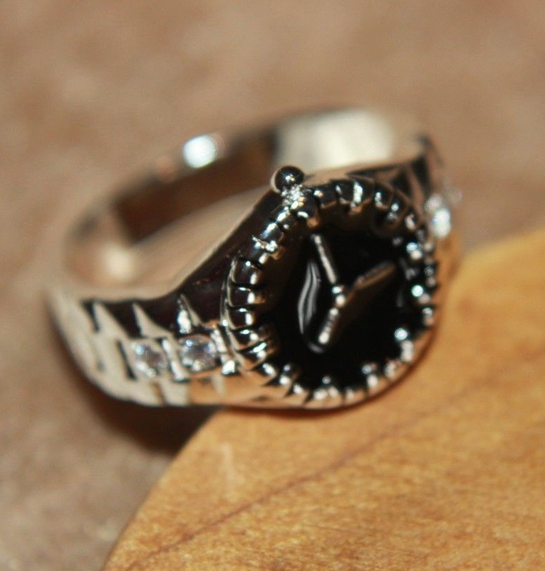 enamel ring gemstone silver jewelry 6.25 7.25 8.75 cocktail wrist watch ...