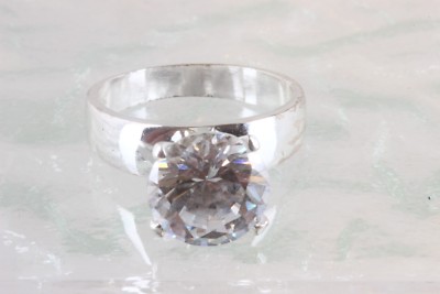 CW STERLING SILVER CLEAR CRYSTAL RING SIZE 9 925 FINE 5324B | eBay
