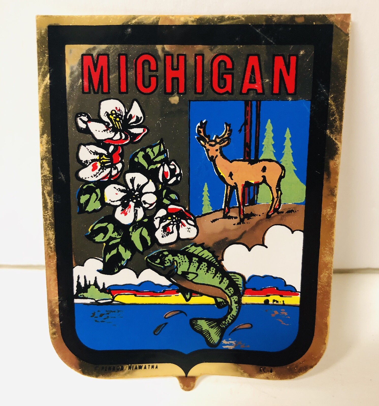 Vintage State of Michigan Sticker Emblem Penrod Hiawatha Card Co. Lot ...