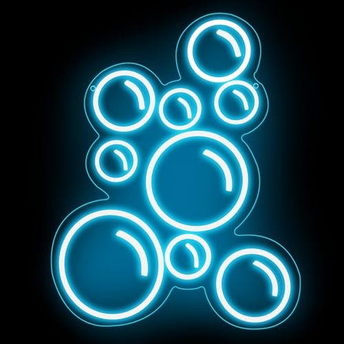 Bubble Neon Light,Bubble Light Sign for Home,Bubble Bar 16.5"x11.8" Ice ...