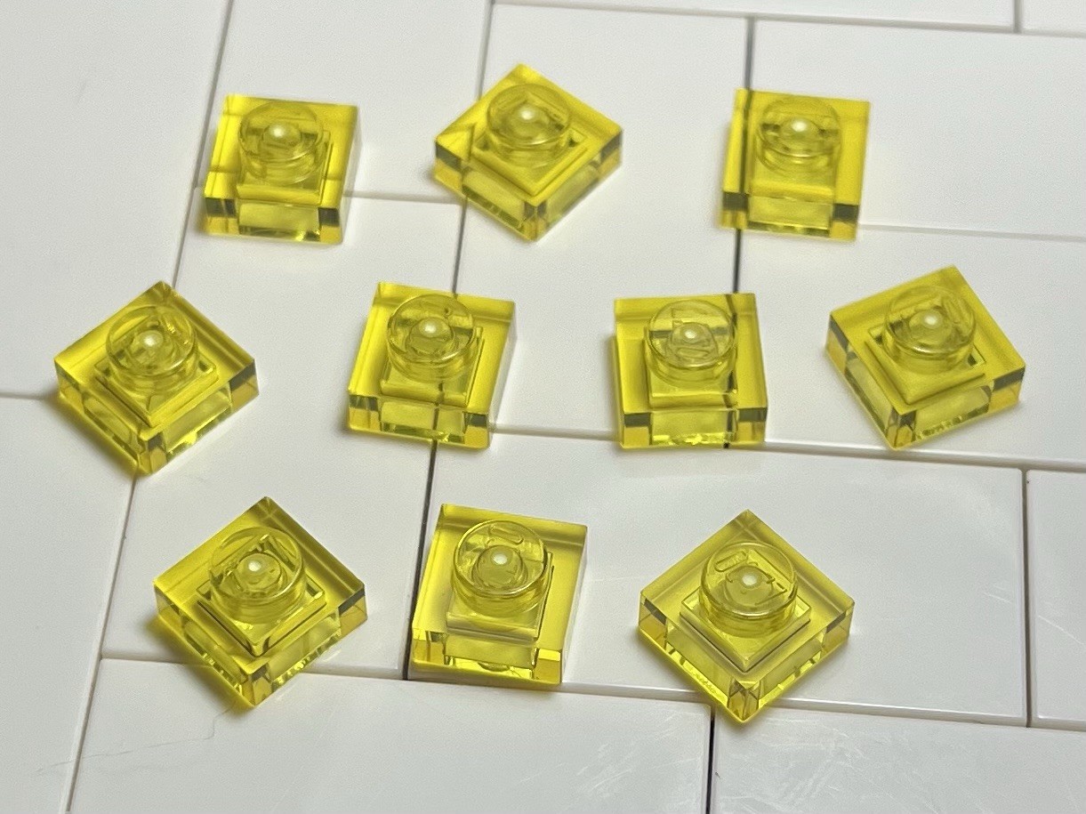 10 x New Lego Trans-Yellow 1 x 1 plate Part No. 3024 | eBay UK
