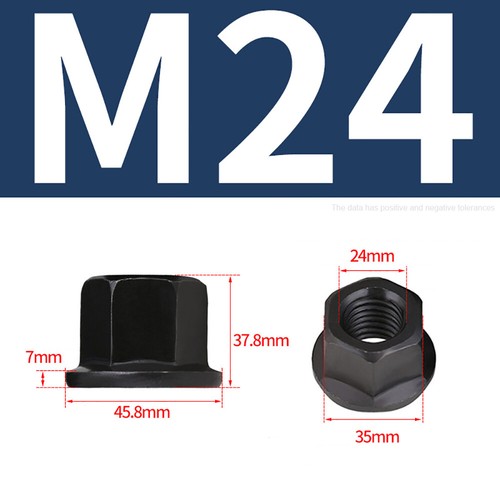 Hex Flange Lock Nuts Self Locking Black M10 M12 M14 M16 M18 M20 M22 M24 ...