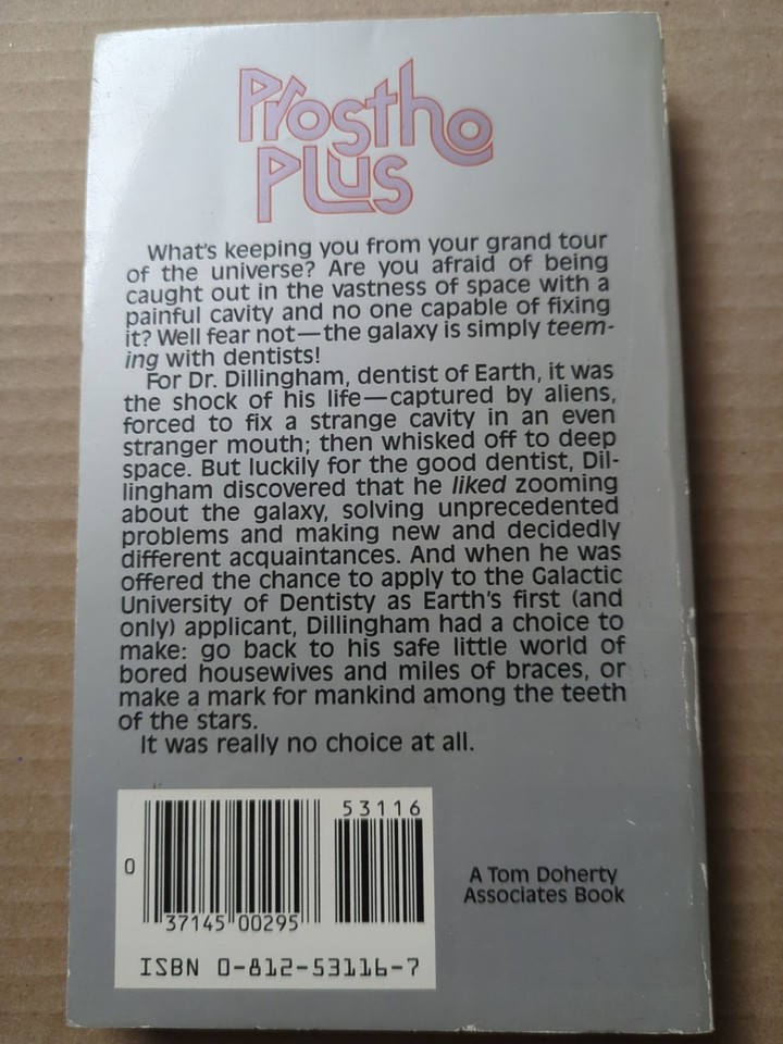 Prostho Plus pb Piers Anthony, 1986 Tors 1st Printing. SciFi Galactic ...