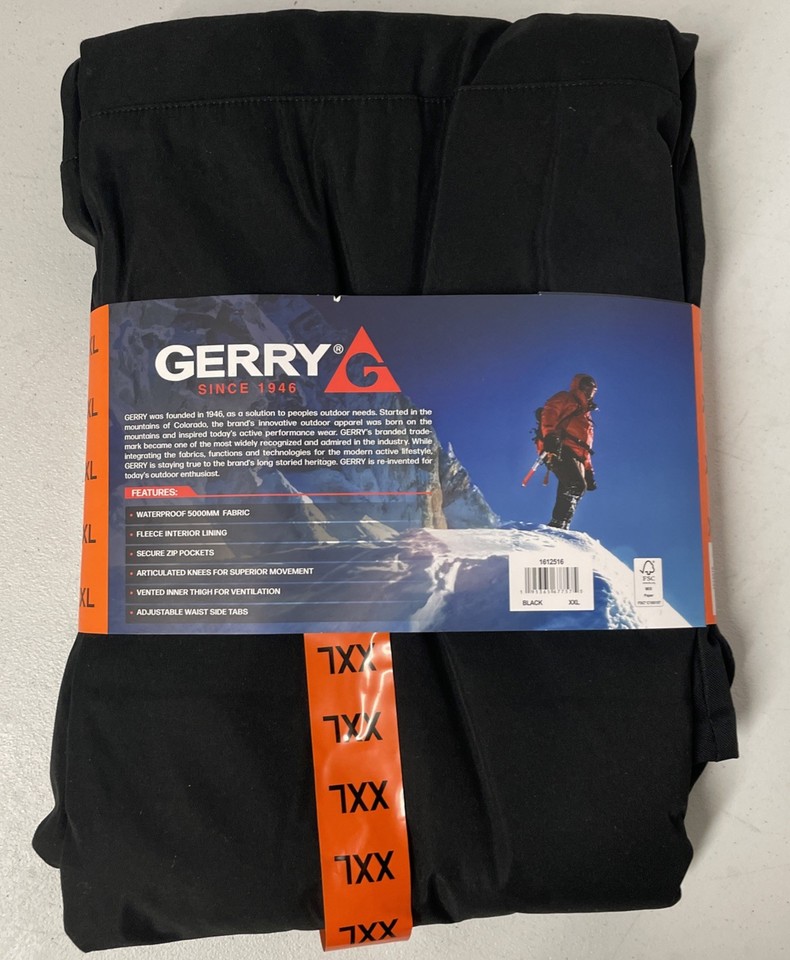 GERRY Men's Snow Ski Pants XXL 2XL Fleece Lined Waterproof Stretch ...