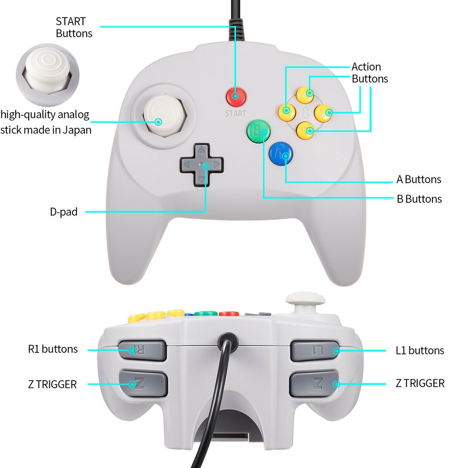 For Nintendo 64 N64 Controller Retro Game Gamepad Joysticks FREE POST!🎮 ...