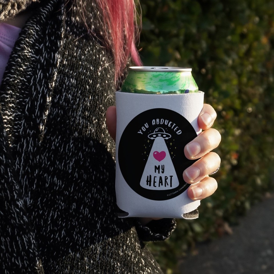 You Abducted My Heart Alien Love Funny Can Cooler Drink Hugger ...