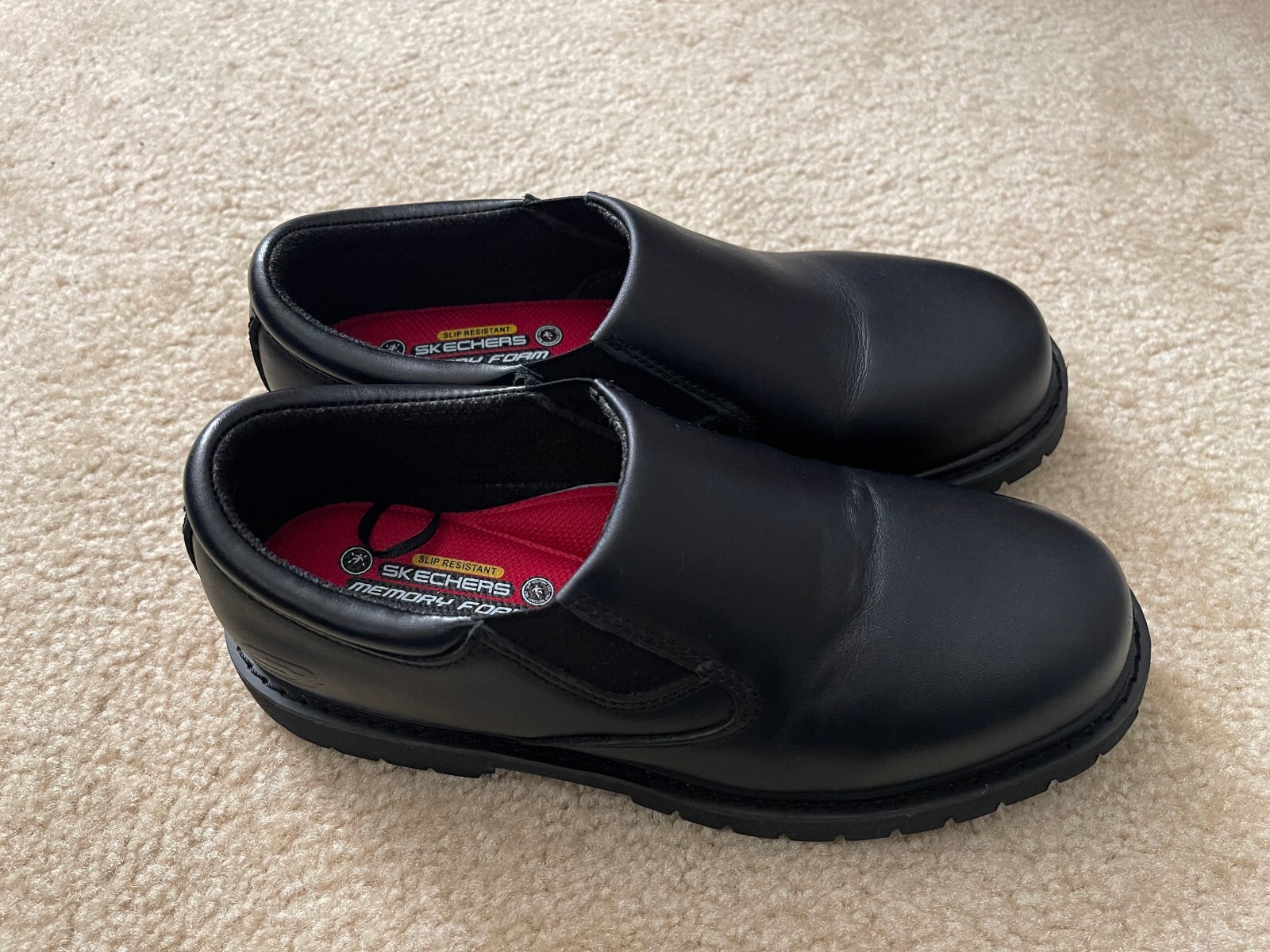 Skechers Slip Resistant Memory Foam Work Shoes 77046 Black Size 7 US | eBay