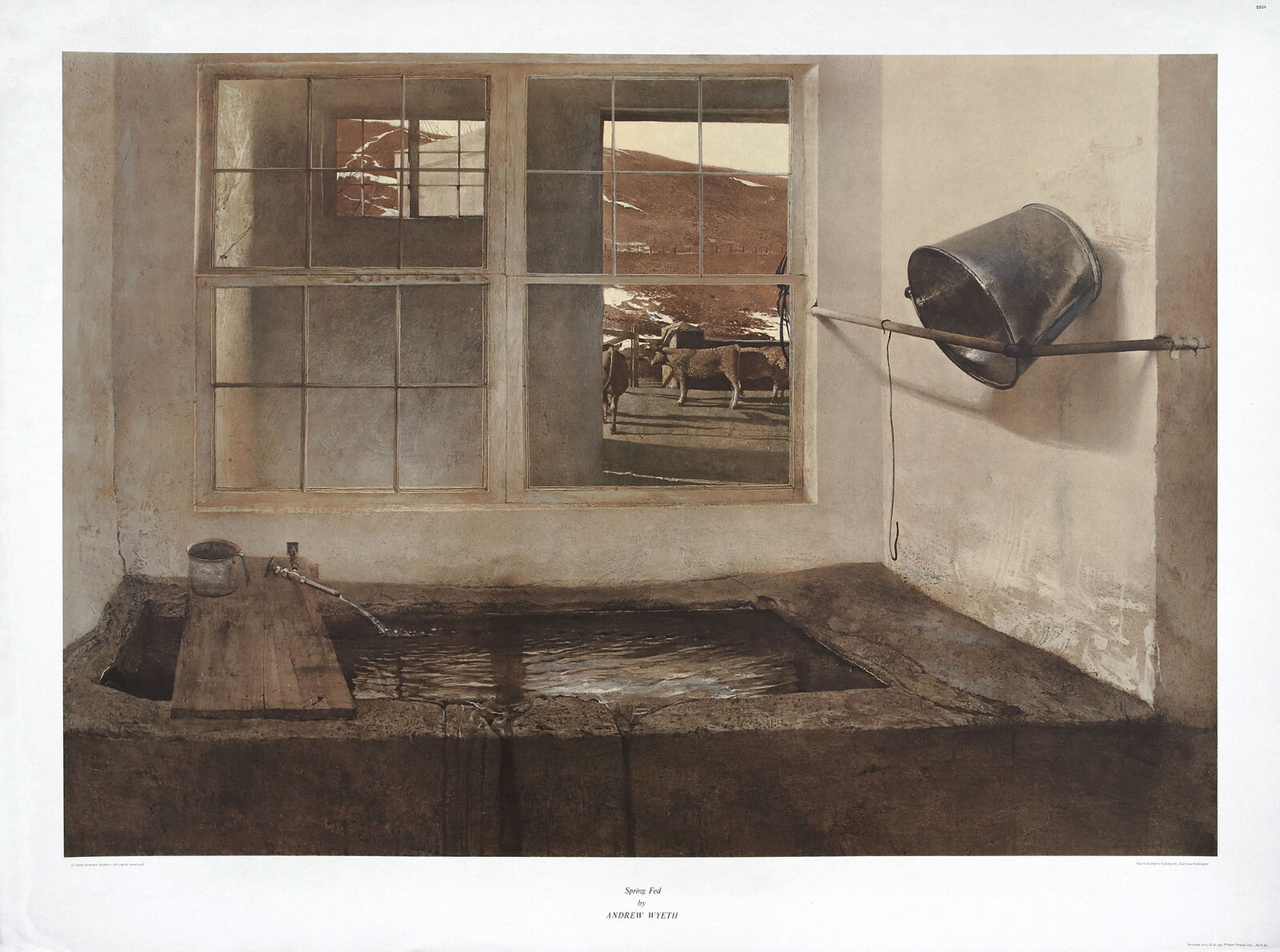 ANDREW WYETH Vtg XRare 1972 OOP Collotype Litho SPRING FED New York ...