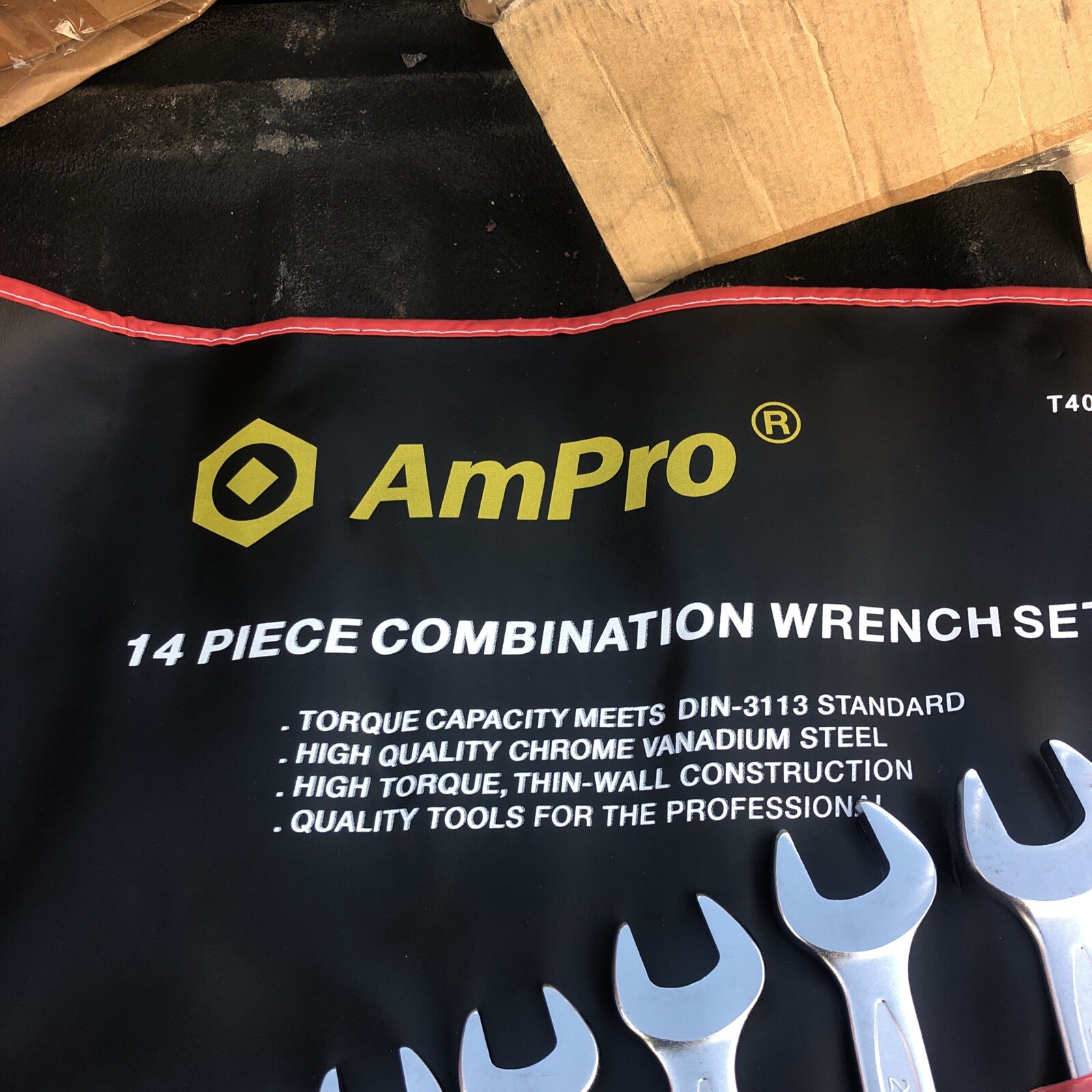 AmPro 14PC Combination Wrench Set Metric 10-32mm SET | T40186 | Open-end Wrench | 0795609401869