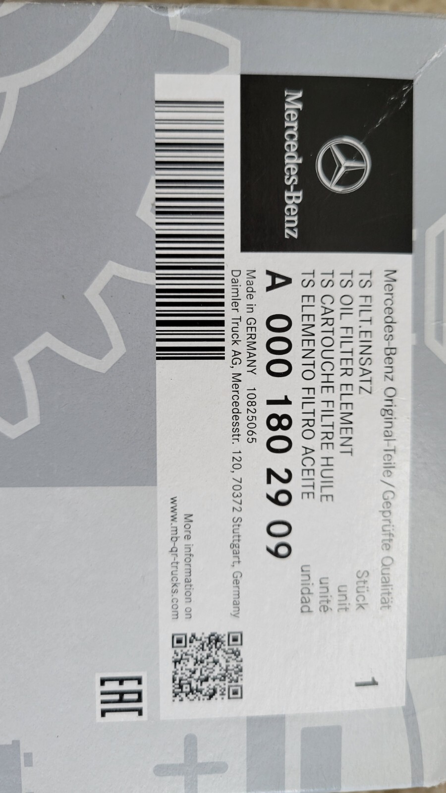 MERCEDES-BENZ A0001802909 - cross reference oil filters | oilfilter ...