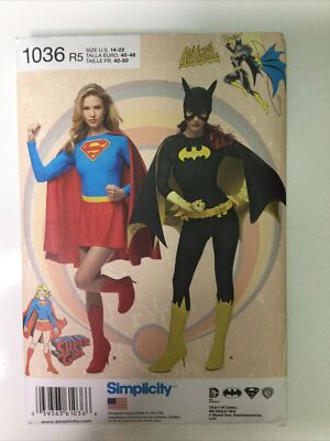 Simplicity Sewing Pattern 1036 DC Comics Batgirl Super Girl Superhero ...