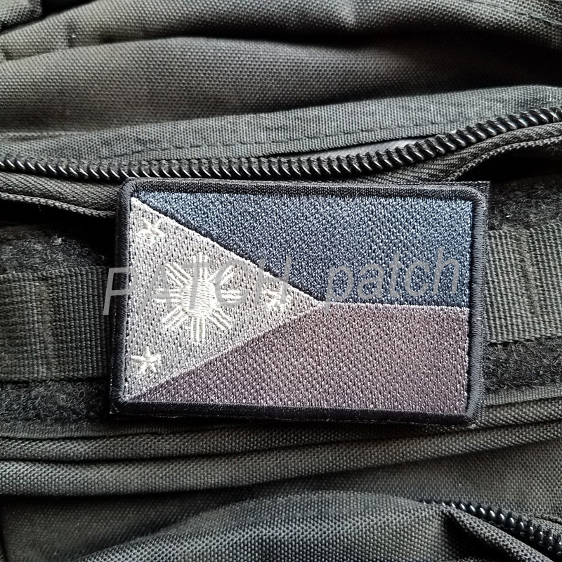 The Philippines FLAG ARMY PATCHES BADGE EMBROIDERED HOOK & LOOP PATCH ...