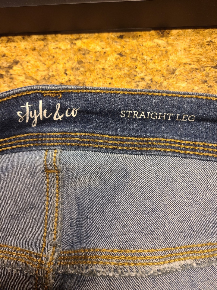 Style&co Womens Blue Jeans 24WP - Straight Leg Design-Comfort Stretch ...