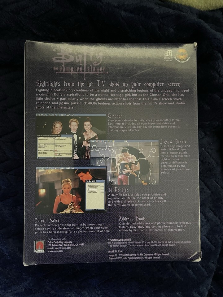 Buffy The Vampire Slayer (PC CD-ROM, 1999) Trivia, Calendar ...