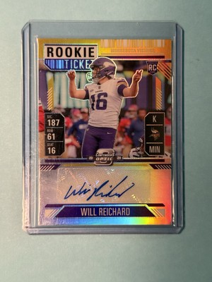 2024 Contenders Optic Football Will Reichard Gold Rookie Ticket Auto ...