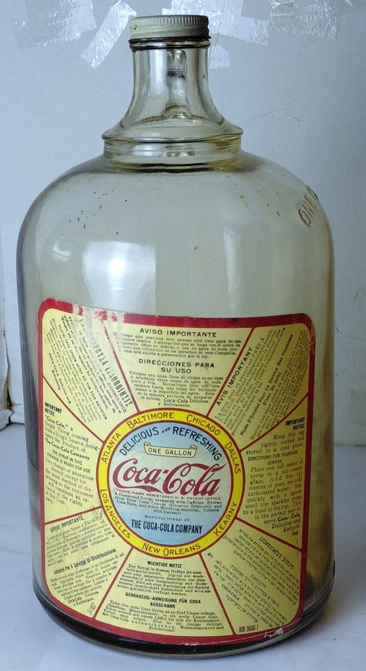 Antique Vintage 1930's Coca-Cola Syrup Jug W/Paper Label & Original Box ...
