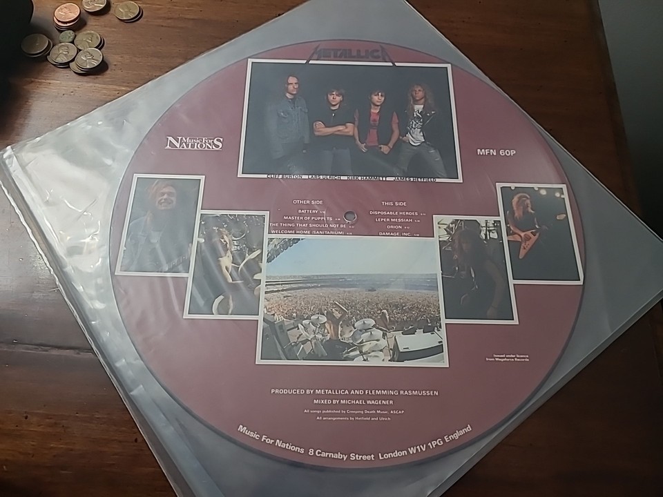 Metallica Master of Puppets Picture Sleeve Vinyl Record 1986 Excellent ...
