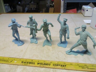 Set Rare 6 Inch VTG Blue Russian Army Men WWII Figures Toys Marx MPC ...