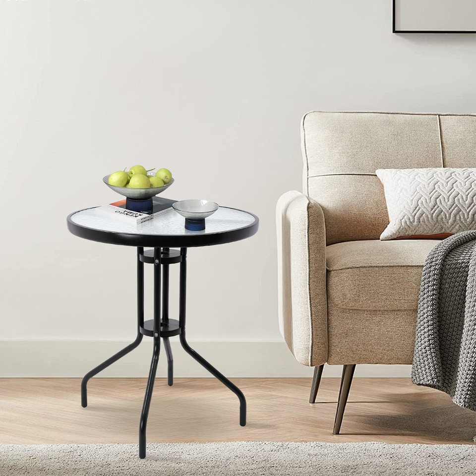 Patio Round Side Table Outdoor & Indoor Small End Table Coffee Bistro ...