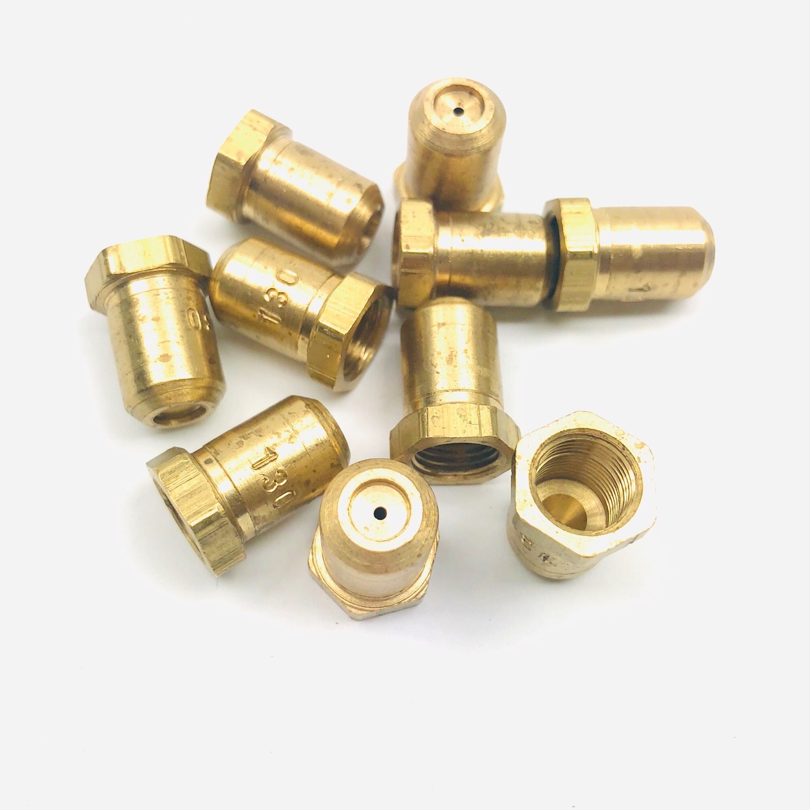 LOT 10 UNBRANDED 3/8"FEMALE FITTING 5119-G4 - 130 BRASS GAS CAP ORIFICE ...