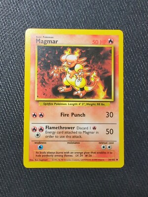 Pokémon TCG Magmar Base Set 36/102 Regular Unlimited Uncommon | eBay