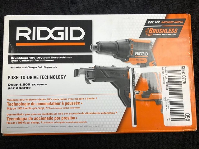 RIDGID Drywall Screwdriver Multi Tool Rotary 18V Lithium Ion Cordless ...