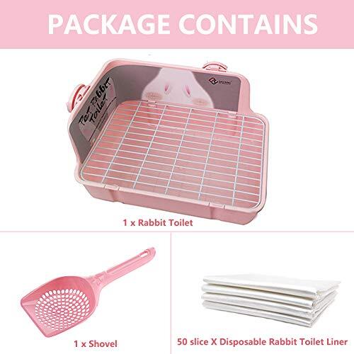 Bunny Litter Box with Grate, Rabbit Corner Litter Pan, Pet Toilet Potty ...