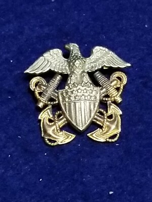 Sterling and Gold Filled Eagle Anchor Navy Pin | eBay