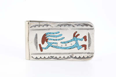 Randall Begay 925 Silver Stone Inlay Kokopelli Money Clip (20.08g.) | eBay
