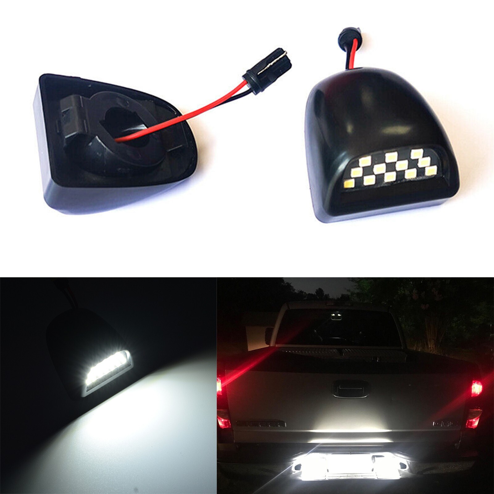 2x White 6000K LED License Plate Lights Lamp For Chevy Silverado 1500 ...