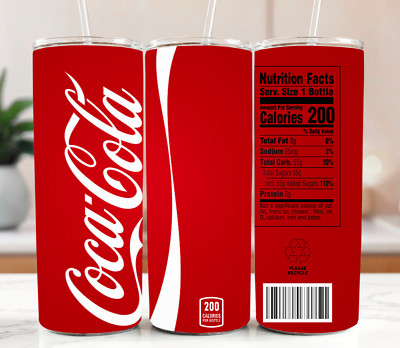 Custom Made 20oz Stainless Steel Tumbler w/Straw~Coke Wrap~Soda Pop ...