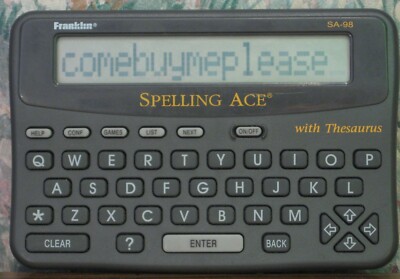 Franklin Spelling Ace Spell Checker / Thesaurus - SA-98 - 1997 Vintage ...