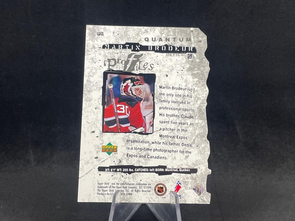 1998-99 UPPER DECK MARTIN BRODEUR #P6 PROFILES QUANTUM 1 1402/1500 ...