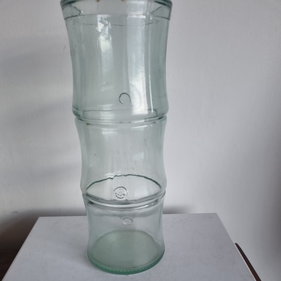 A Pair of 11.5" Clear Glass Bamboo Vase | eBay