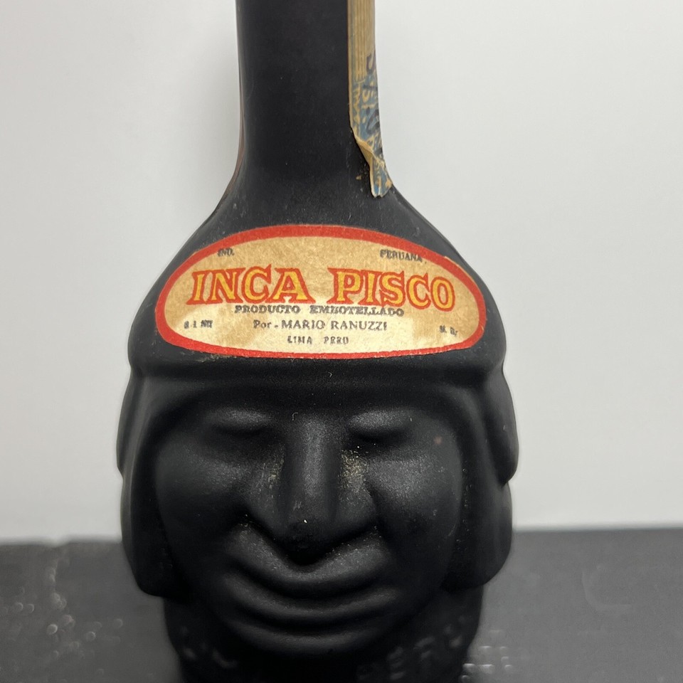Vintage Black Inca Pisco Miniature Liquor Bottle 4 1/4" Tall Free ...
