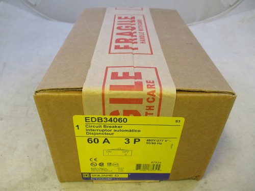 SQUARE D EDB34060 3 POLE 60A 480V CIRCUIT BREAKER *SAMEDAY SHIP ...