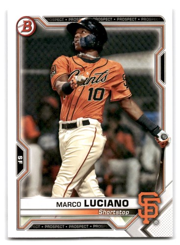 Marco Luciano 2021 Bowman Baseball #BP-8 San Francisco Giants Prospects ...