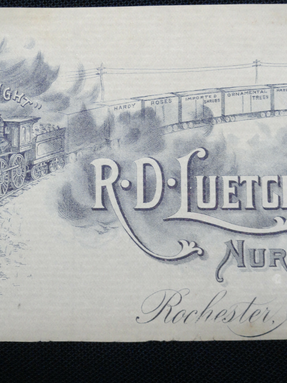 1894 Railroad RR Train Vignette Letterhead from Luetchford & Co ...